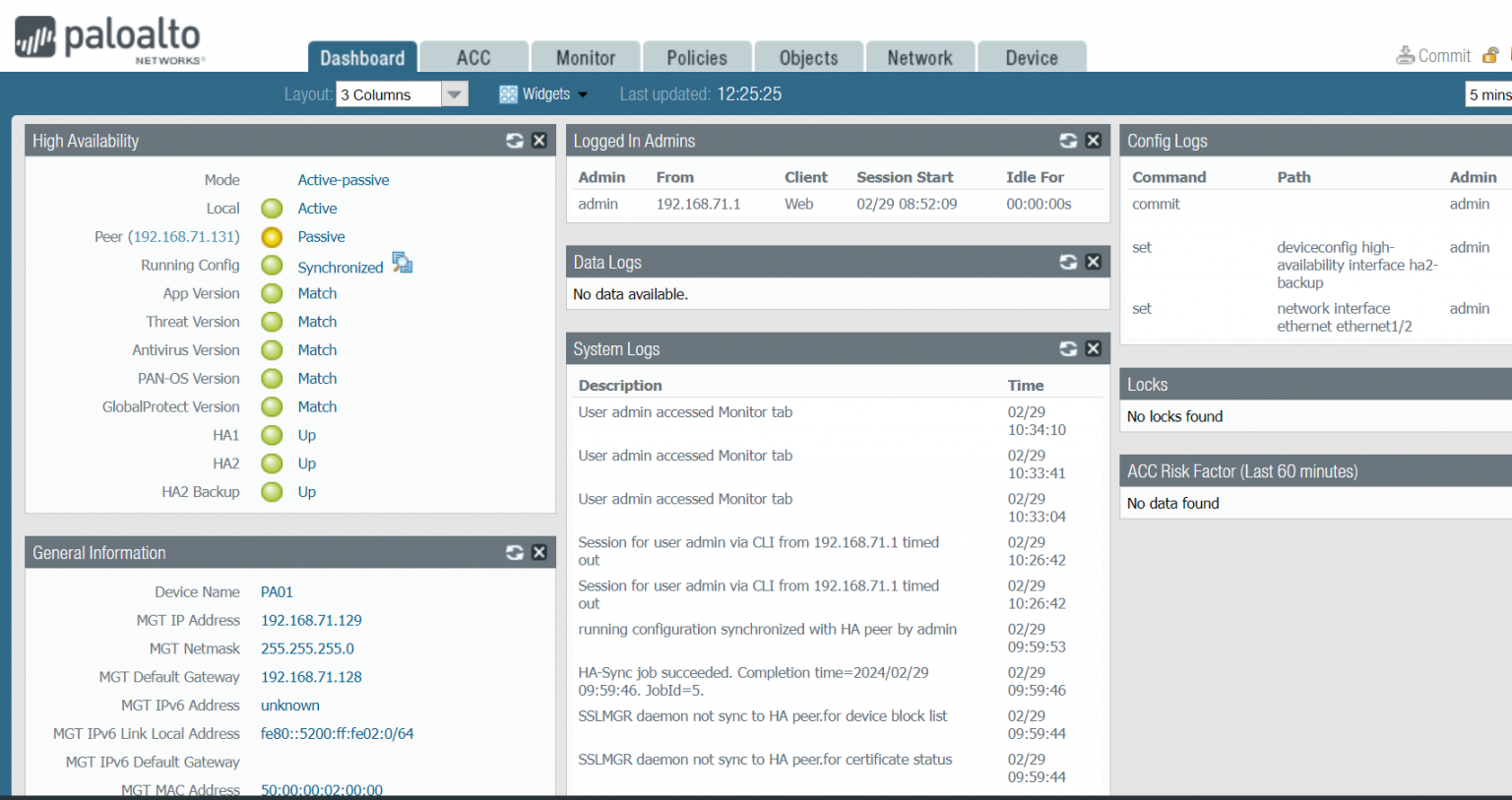 Basic Configuration of Active/Standby on Palo Alto Firewalls - Lyfey ...